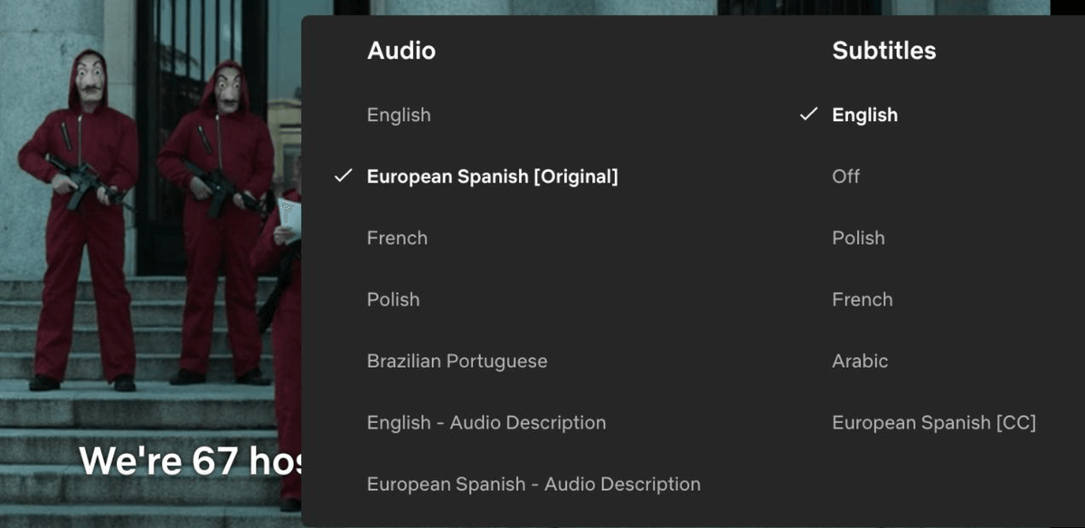 audio description listings