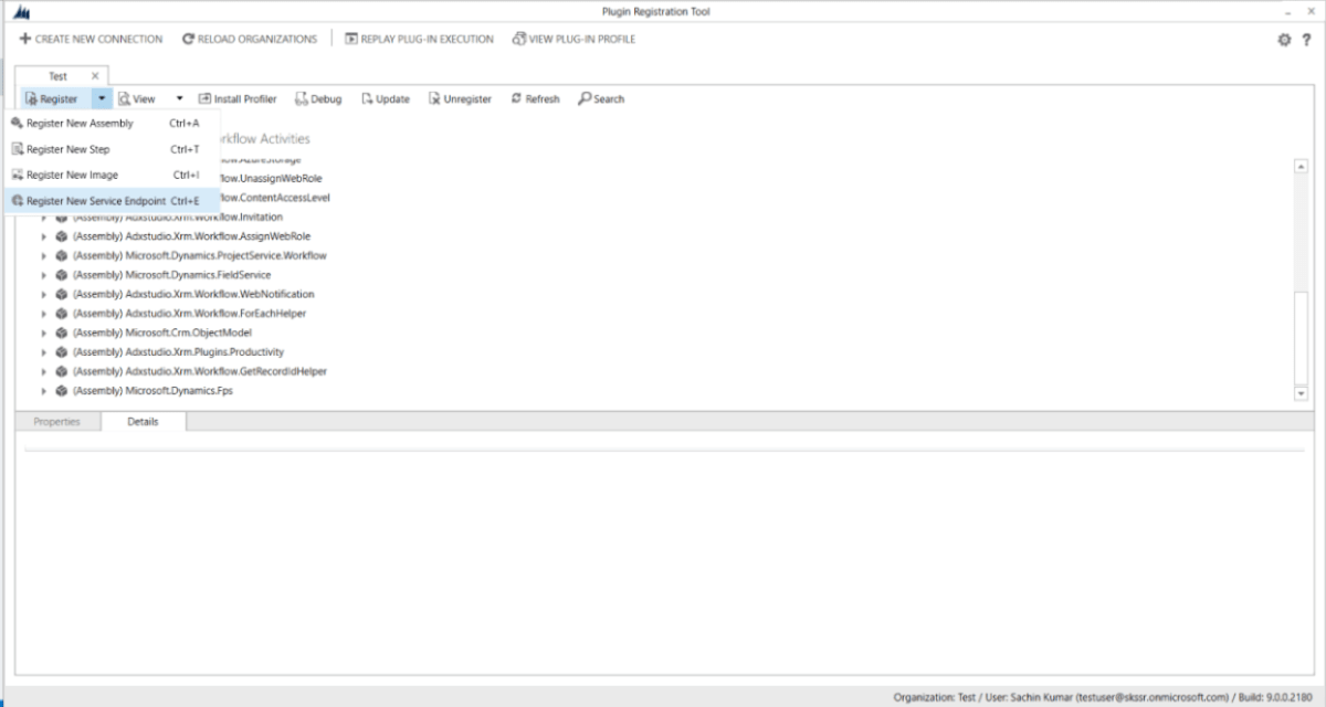 Registering Service Endpoint for Azure Service Bus Topi...