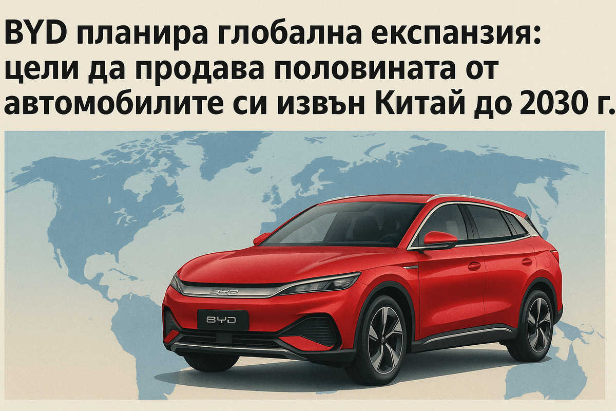 BYD планира глобална експанзия: целта е половината от п...