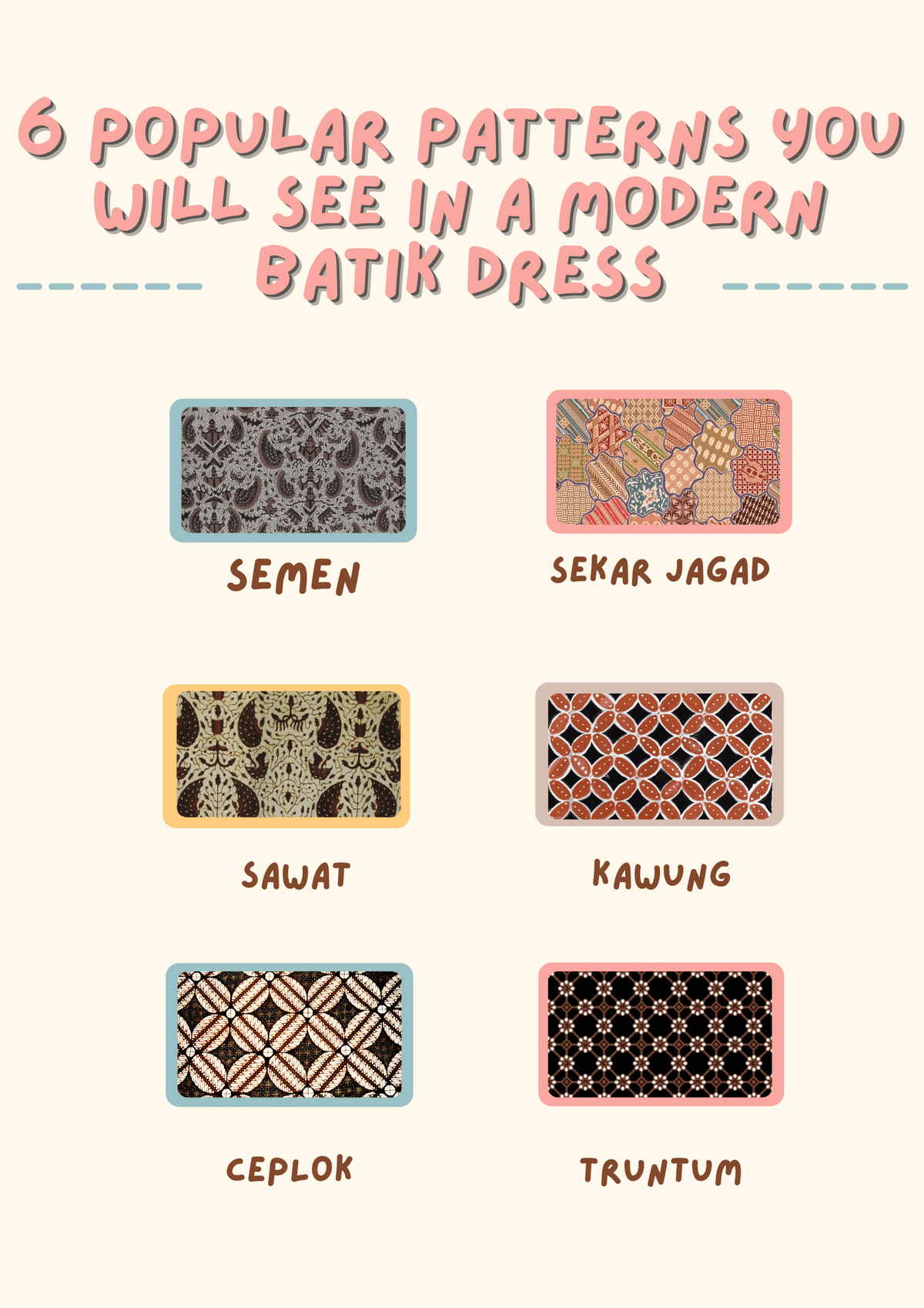 6 Patterns For A Modern Batik Dress In Singapore - bati...