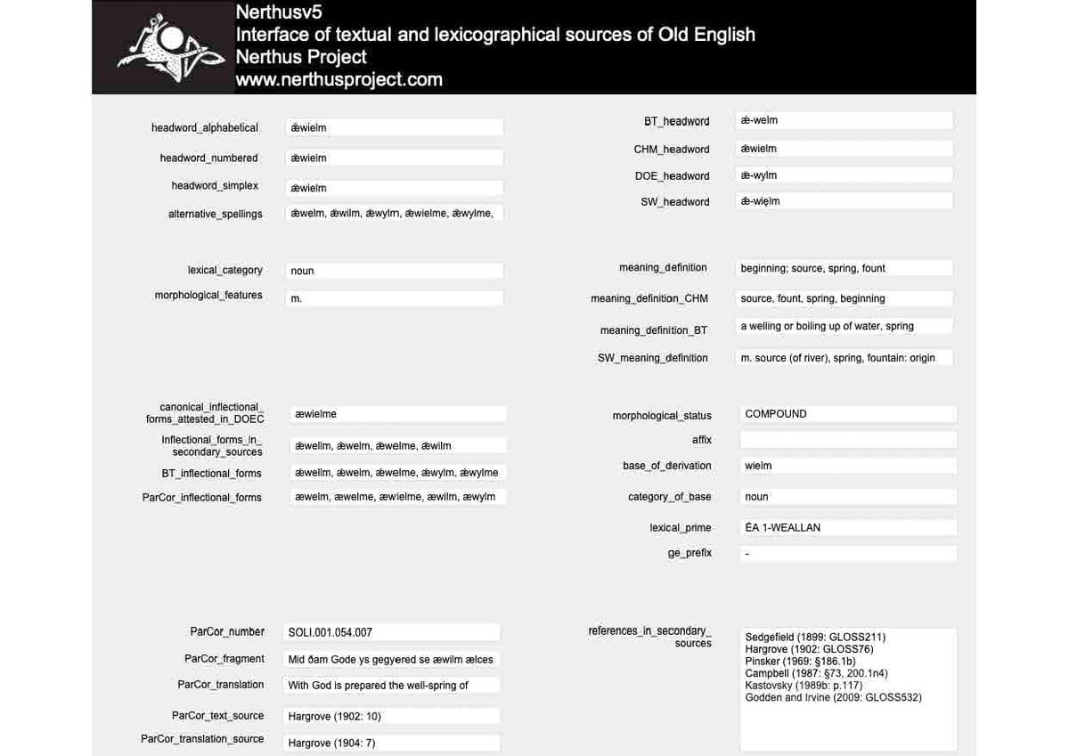 Database description - Nerthus Project