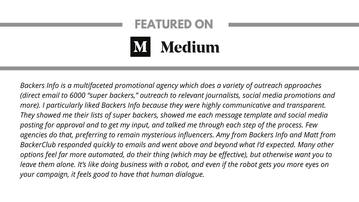 Pricing - BACKERS INFO