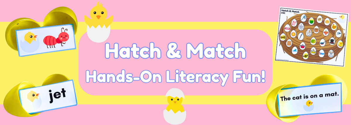 🐣Hands-On Spring Literacy Fun with Chick Hatch and Matc...