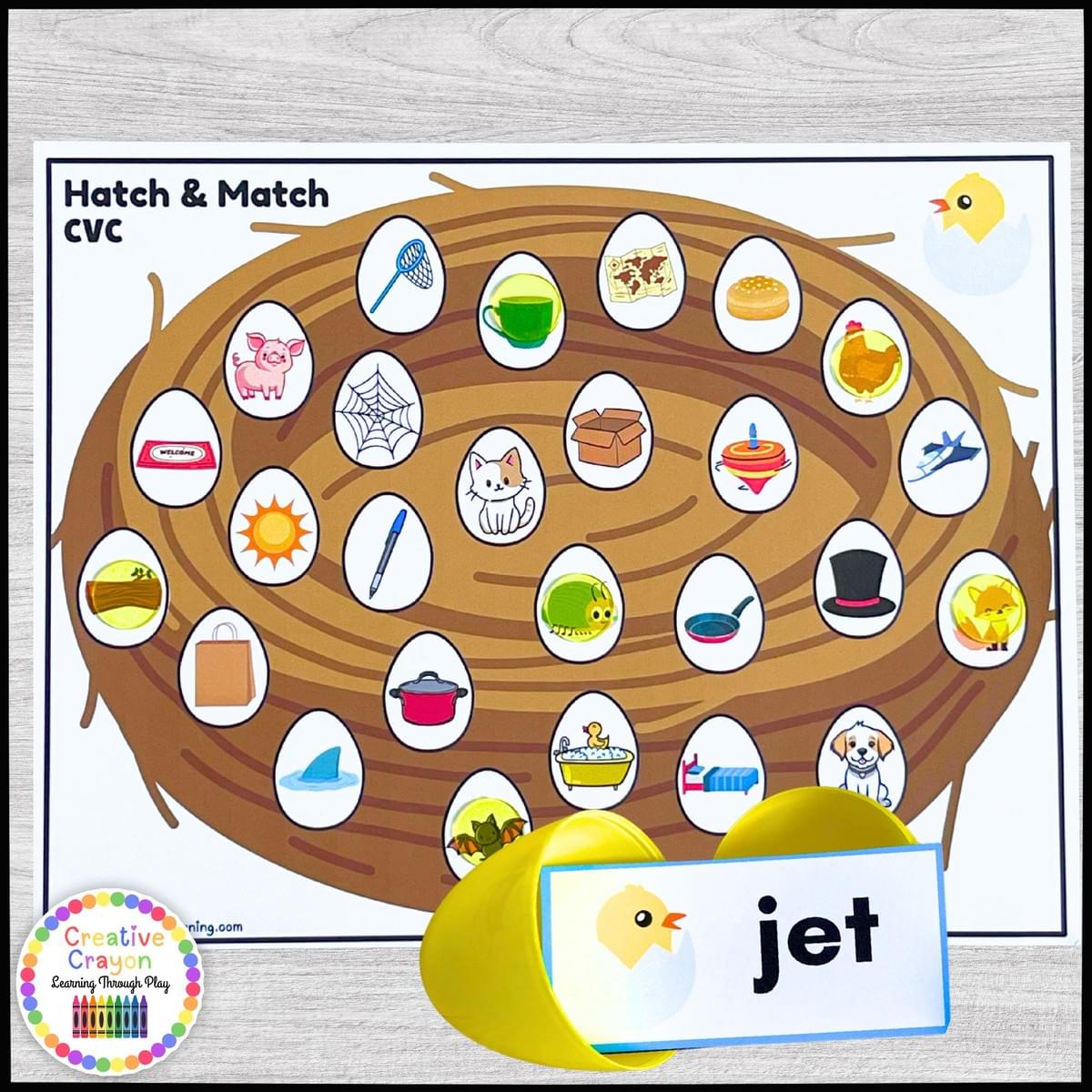 🐣Hands-On Spring Literacy Fun with Chick Hatch and Matc...