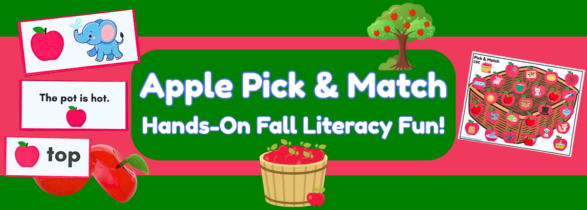 🍎Hands-On Fall Literacy Fun with Apple Pick and Match!