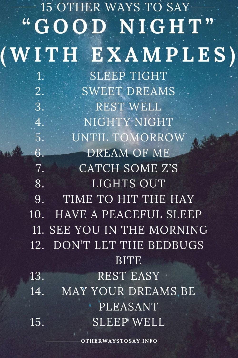 good night examples