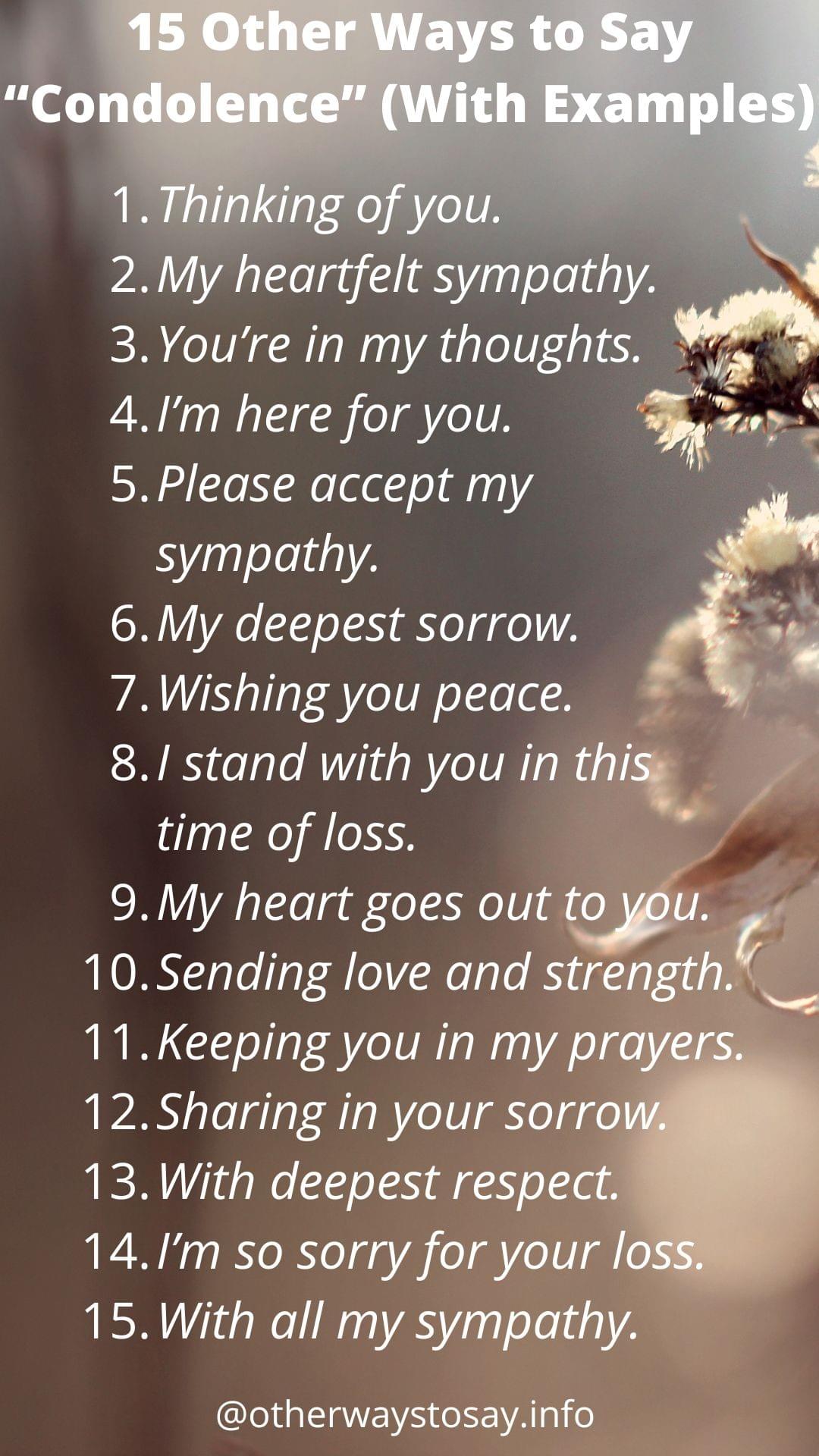 convey condolence examples