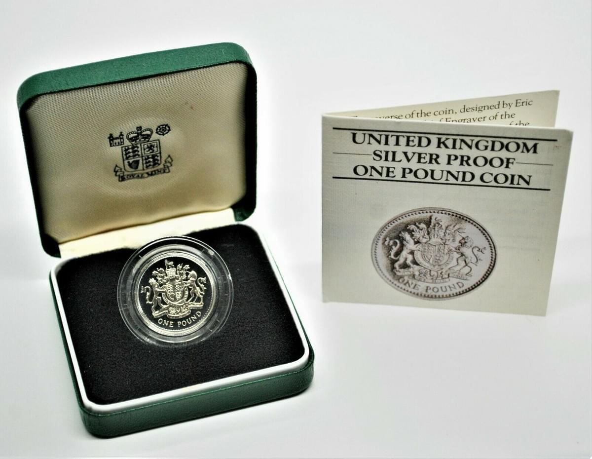 1983 United Kingdom One Pound Silver Piedfort Proof - P...