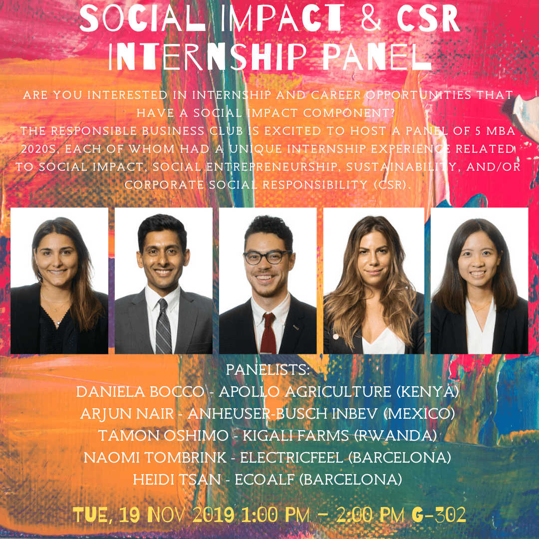 Social Impact & CSR Internship Panel - RBC events