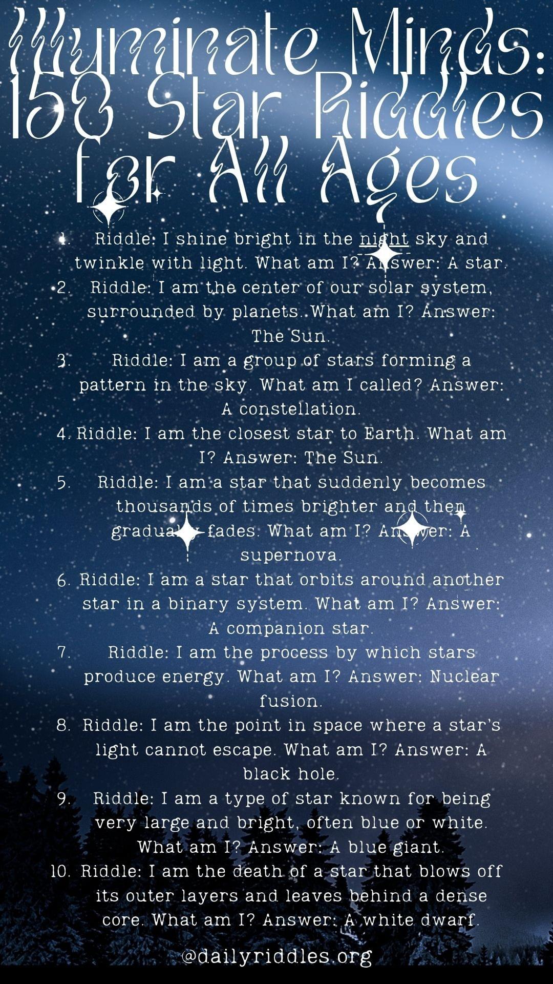 Illuminate Minds: 150 Star Riddles for All Ages