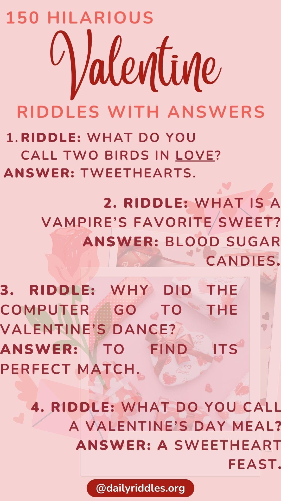 150Hilarious Valentine Riddles with Answers