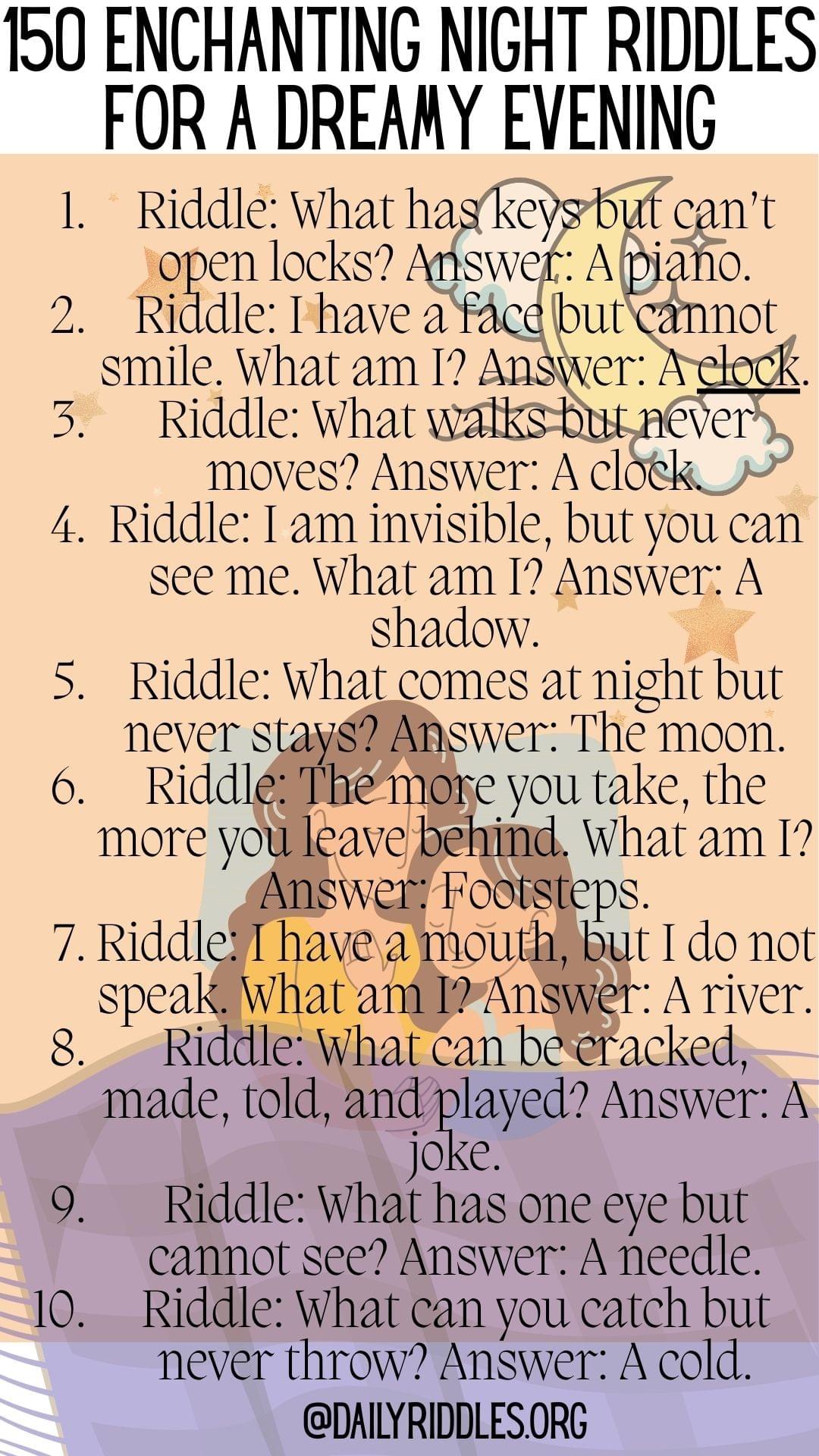 150Enchanting Night Riddles for a Dreamy Evening