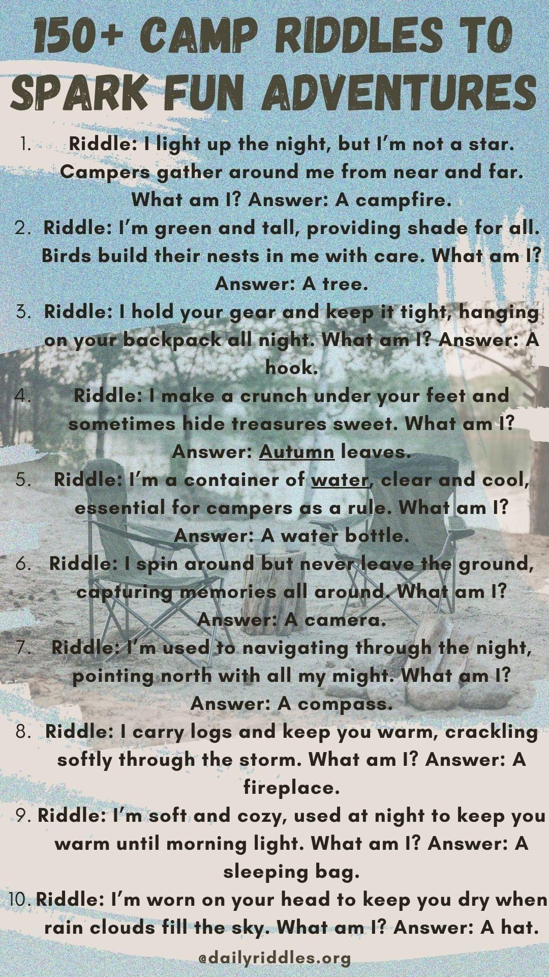 150+Camp Riddles to Spark Fun Adventures