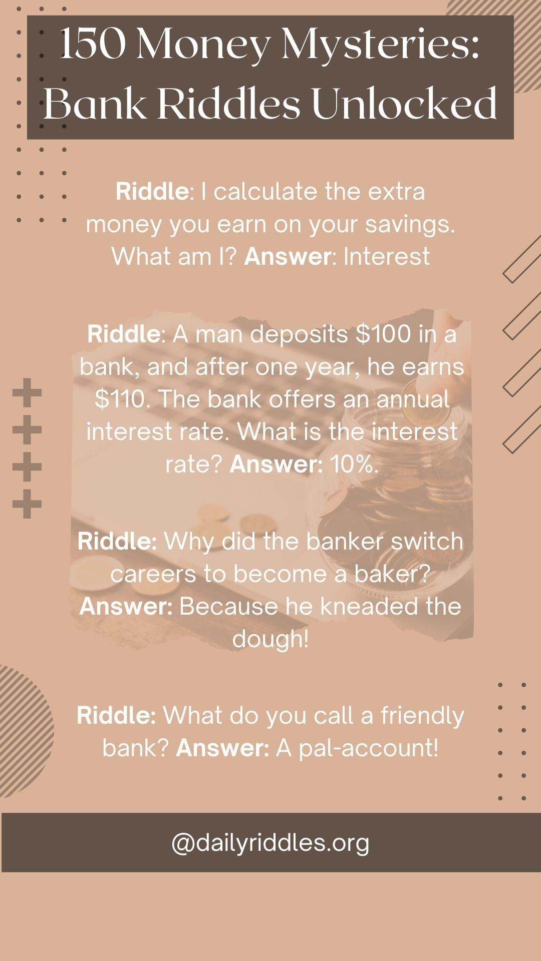 150Money Mysteries: Bank Riddles Unlocked