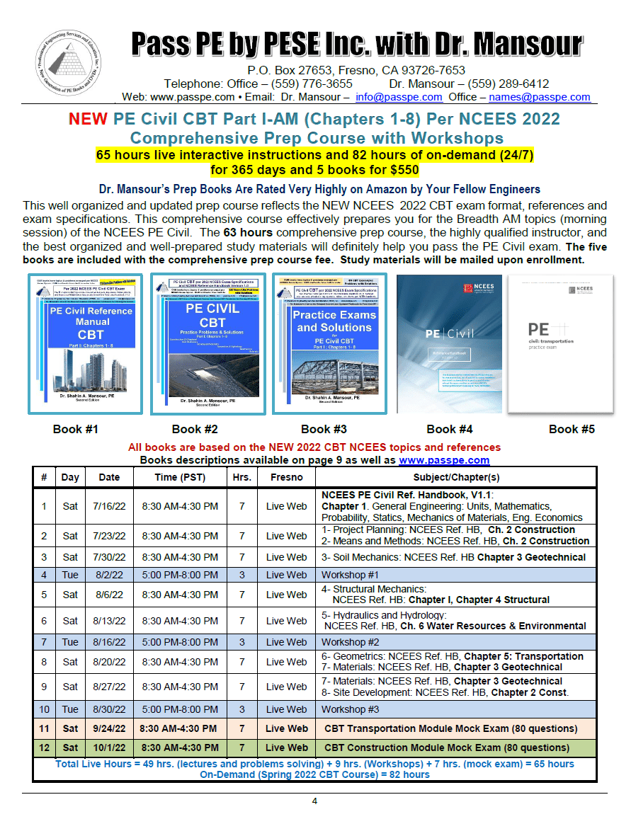 PE Civil Breadth CBT - PE Exam & PE Prep Courses by PESE