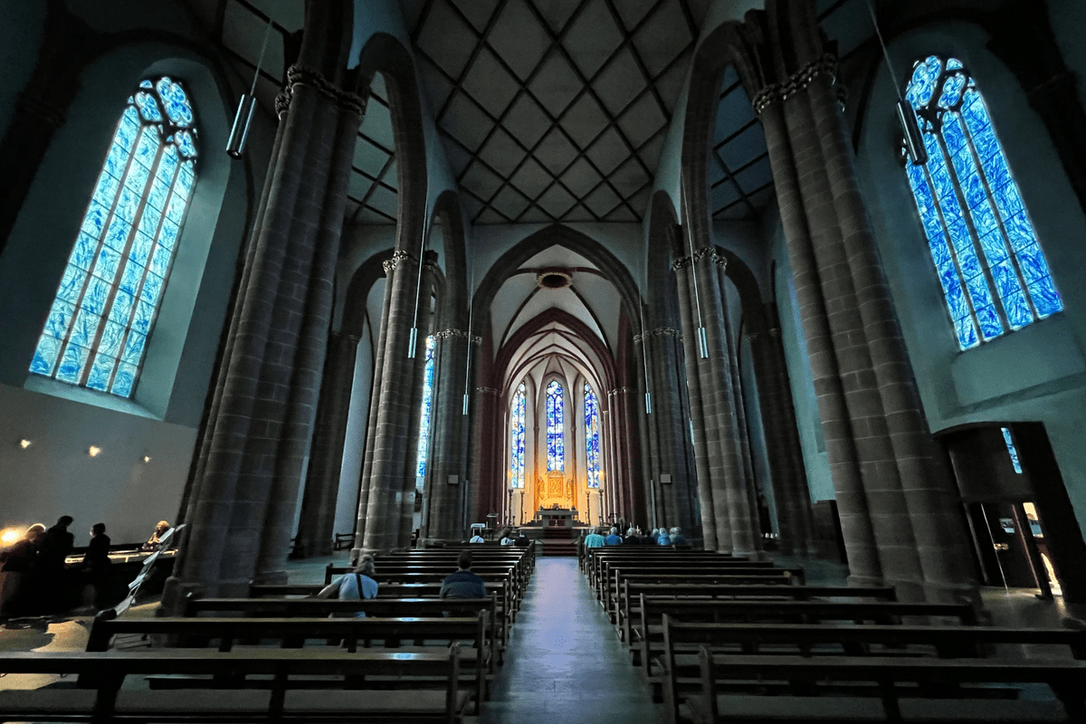 德奧建築藝術見學-- 美因茲Mainz 夏卡爾的藍色教堂（St. Stephen's Church, Main...