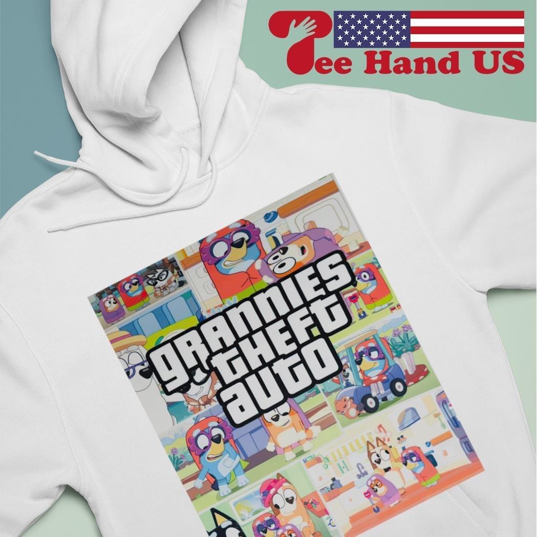 Bluey grannies theft auto shirt