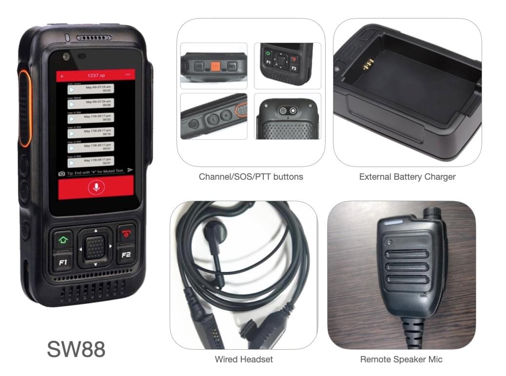 SW88 - Small PTT device with Channel buttons