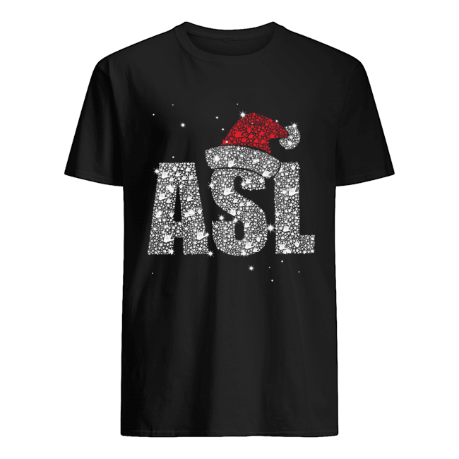 ASL American Sign Language Santa Hat Sparkle Christmas ...