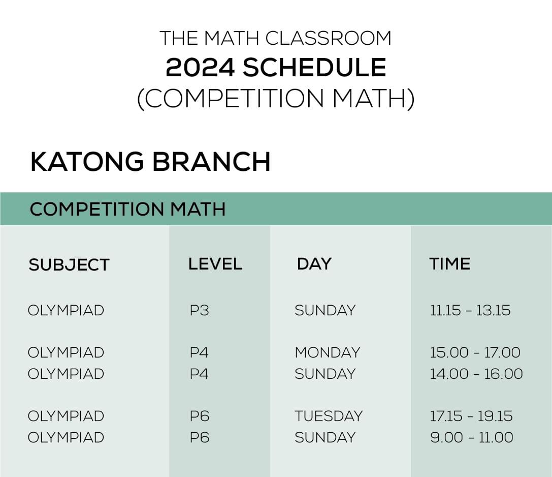 2024 Schedule (CM) - The Math Classroom