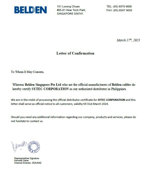 Sytec - Authorized Belden Distributor