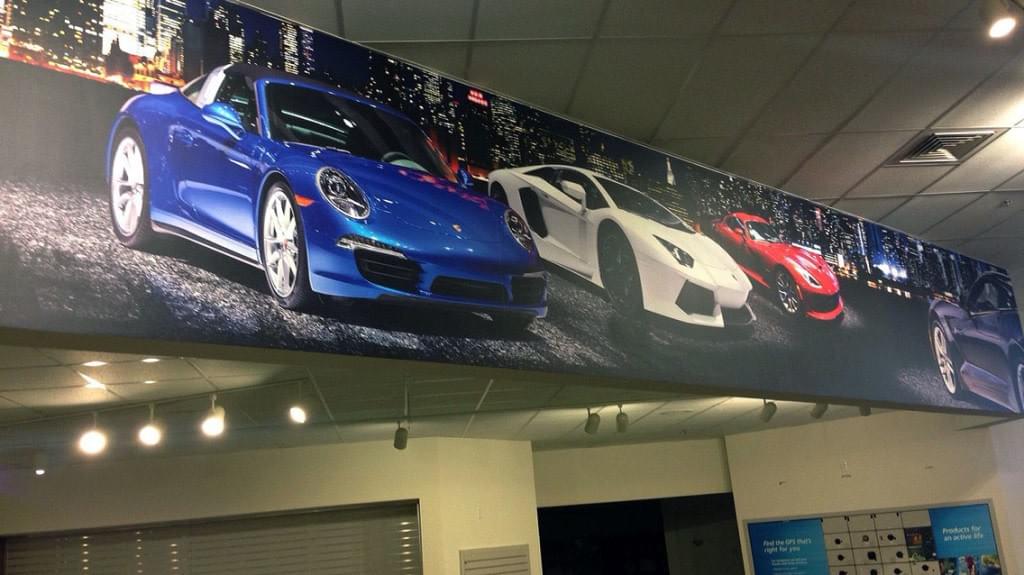 A 500 Foot Classic Car Wall Mural - Custom Wallpaper Vi...
