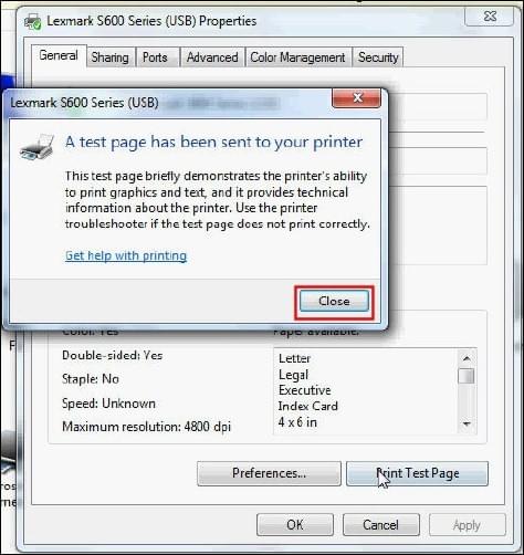 Windows 7 Print Test Page Windows 7 Print Test Page