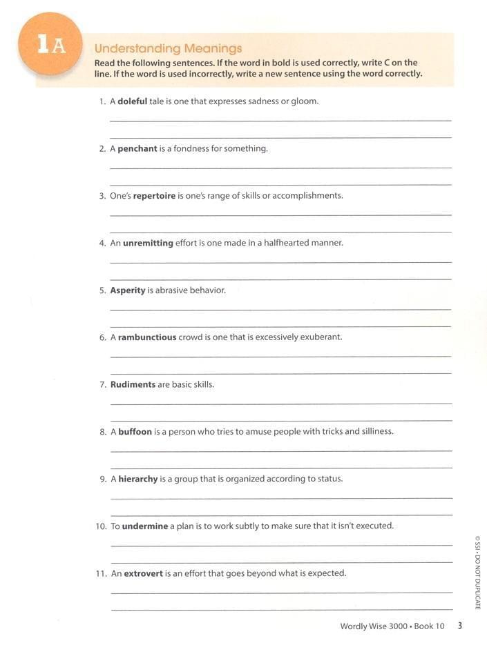 Wordly Wise Book 8 Lesson 6 Answer Key