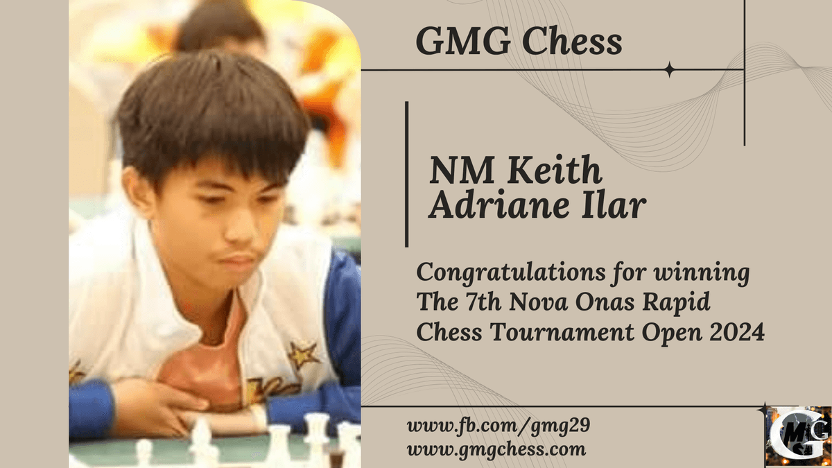 NM Keith Adriane Ilar wins The 7th Nova Onas Rapid Ches...