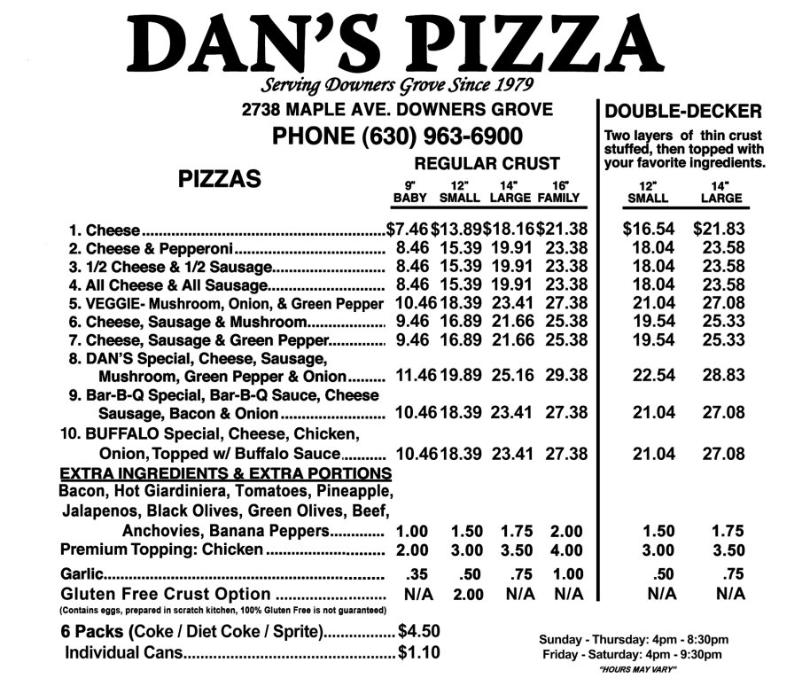 Dan's Pizza | Downers Grove, IL