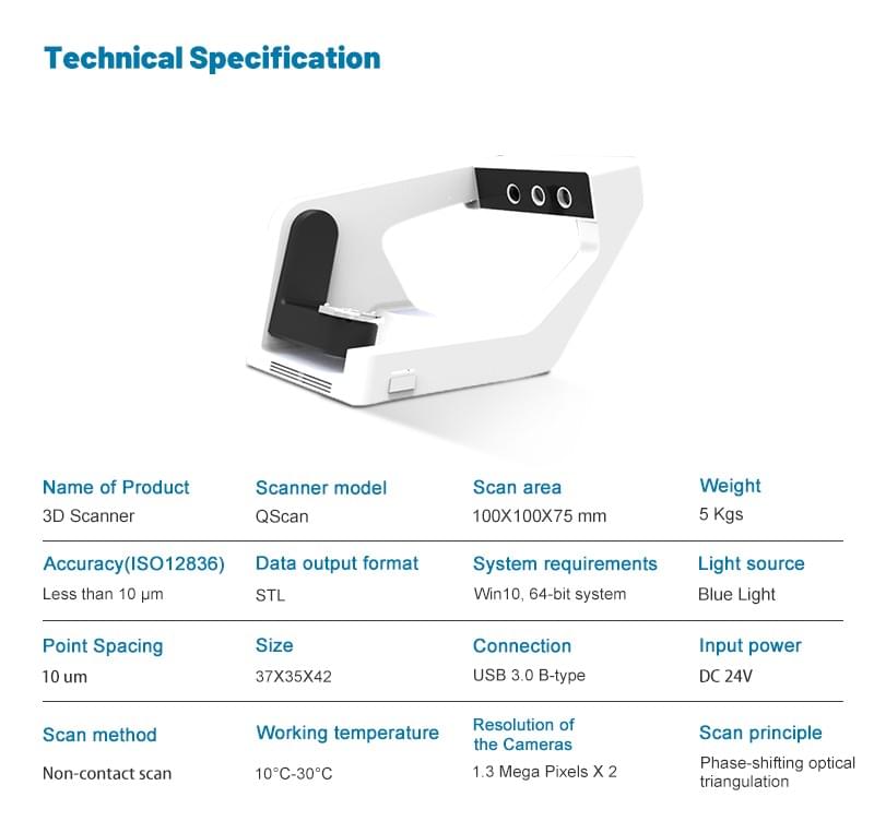 High Accuracy Einscan Dental 3d Scanner