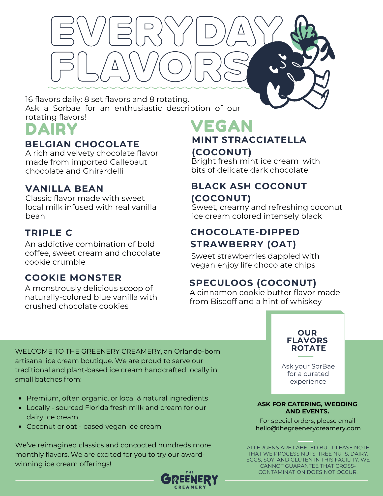 Menu - The Greenery Creamery