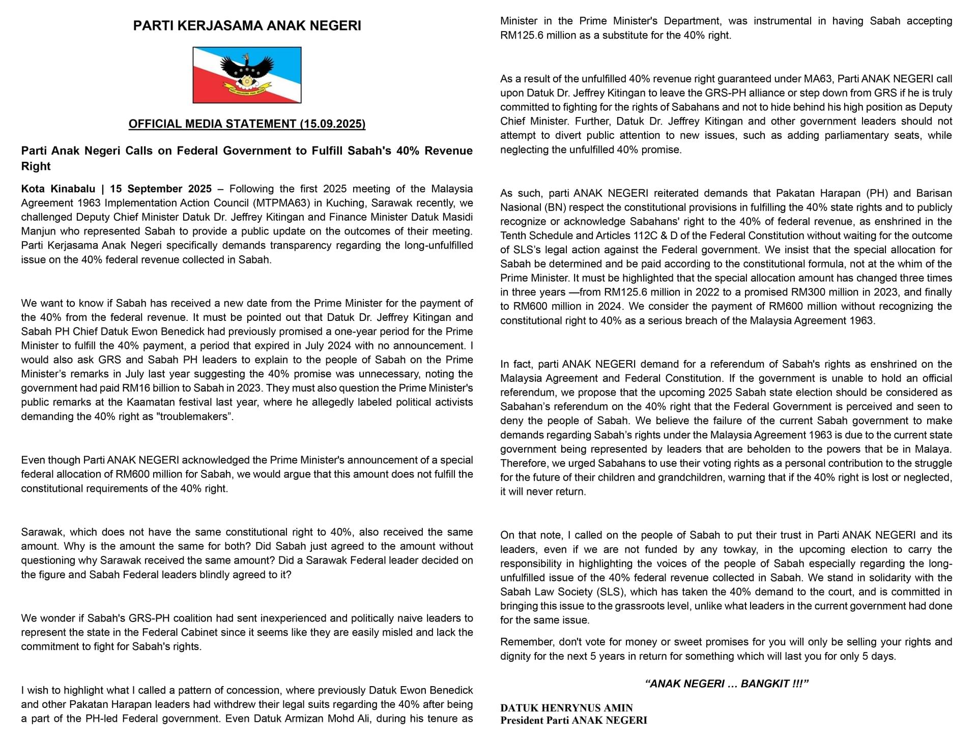 Parti Kerjasama Anak Negeri