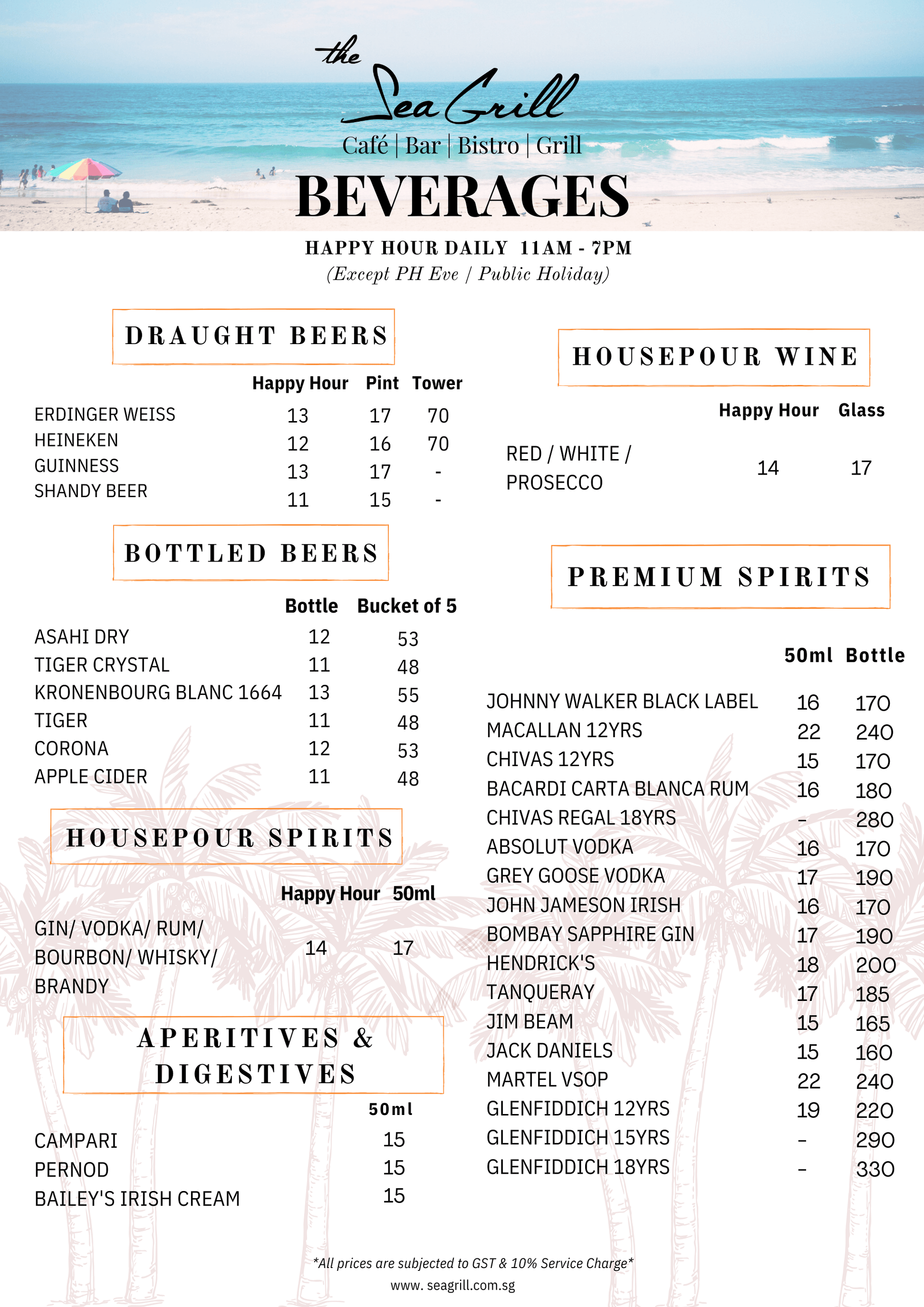 Menu - The Seagrill