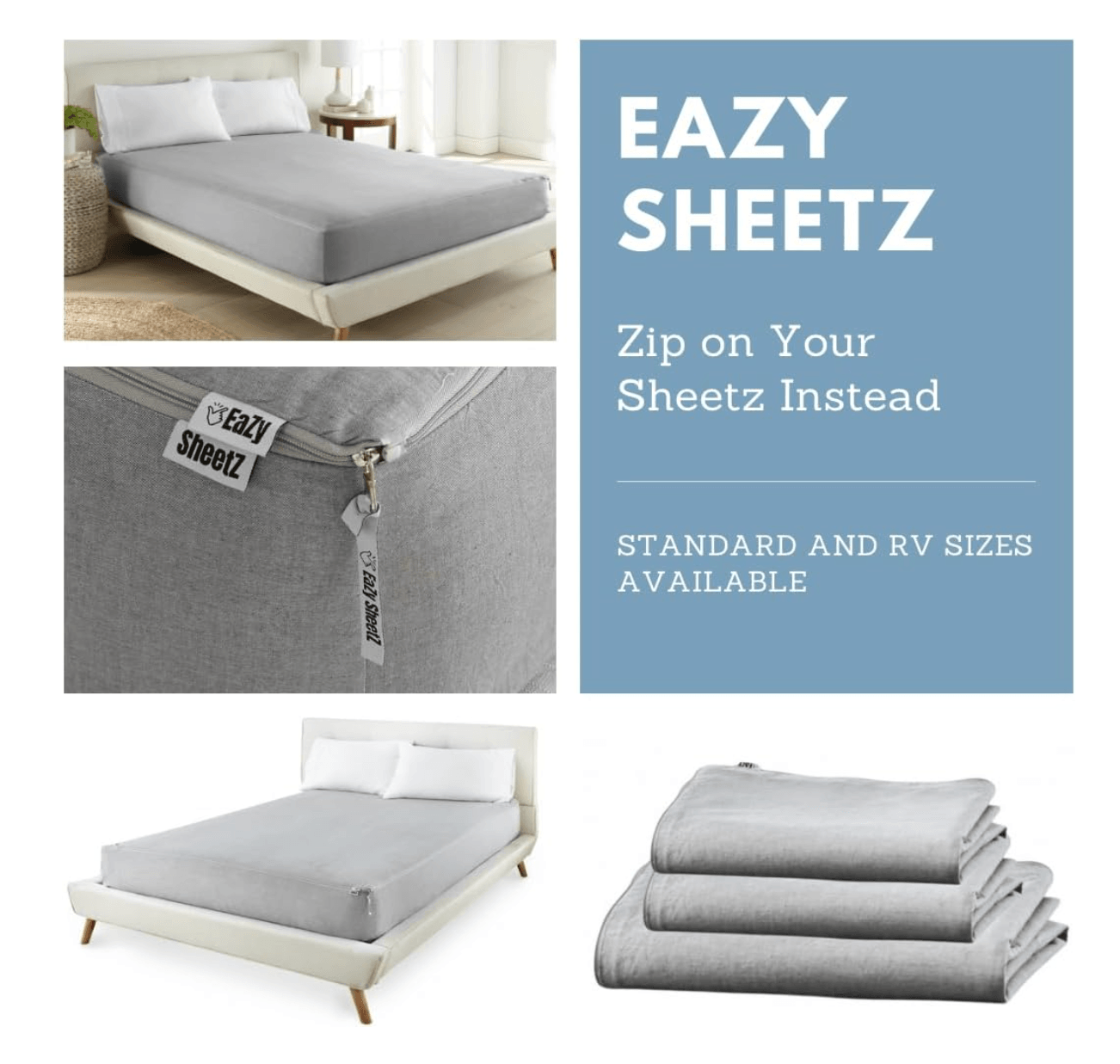 EaZy SheetZ - Zipper Sheets for Residential, RV, and Adjustable ...