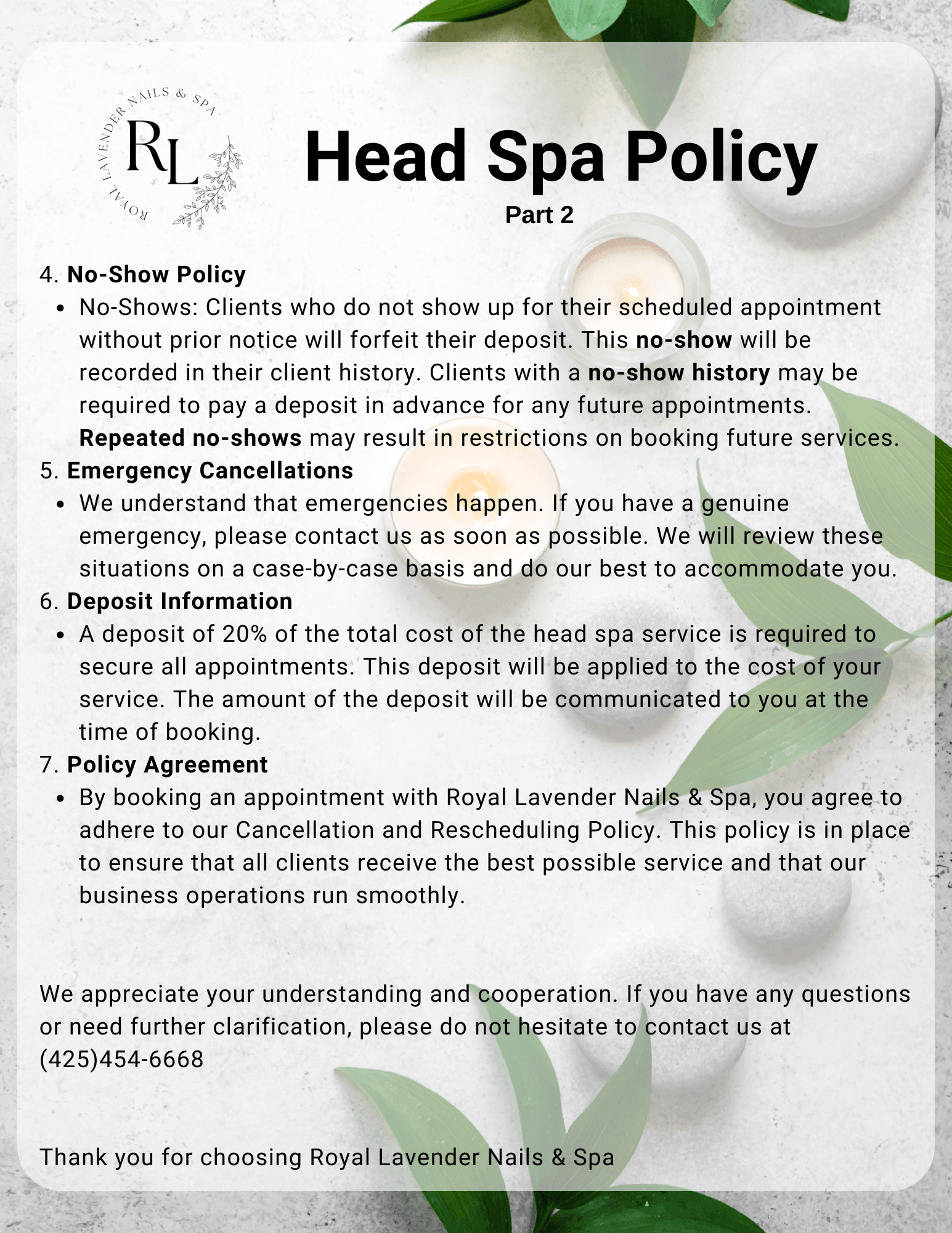 Head Spa Info - Royal Lavender Nails & Spa