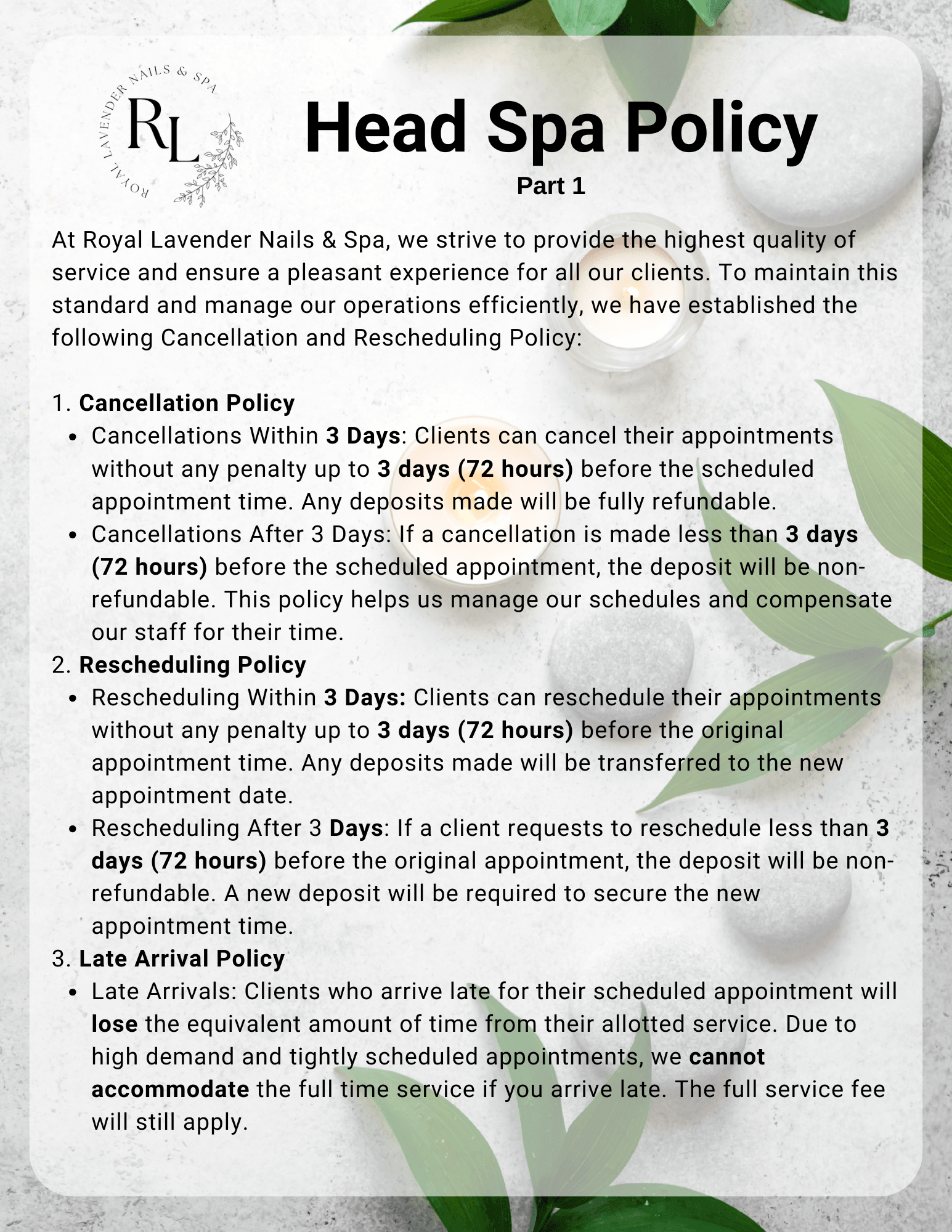 Head Spa Info - Royal Lavender Nails & Spa